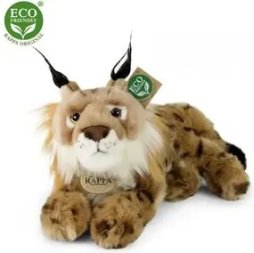 RAPPA Plyšový rys ležící 28 cm / ECO-FRIENDLY / od 0 měsíců
