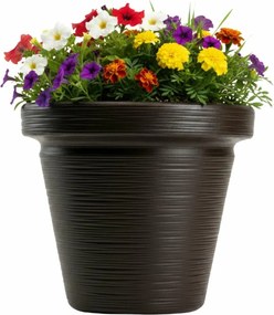 PLASTOVÝ KVĚTINÁČ SRTIA RIFLO 39X34 CM TMAVĚHNĚDÁ