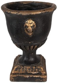 Černý obal na květináč se zlatým odřením Bart-jan – 33x42 cm