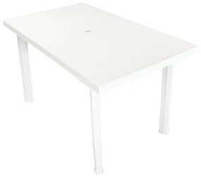 Zahradní stůl bílý 126 x 76 x 72 cm plast,  43597