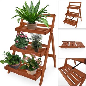 Stupňovitý stojan na květiny 79x56x59cm 3 stupně akácie certifikace FSC®