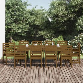 vidaXL 11dílný zahradní jídelní set masivní dřevo douglasky [3154721] Barva: Černá borovice