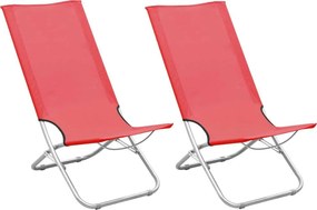 vidaXL Skládací plážové židle 2 ks textil [310381] Barva: Růžová