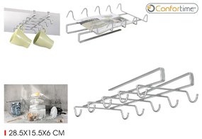Držák na hrnečky s 10 háčky, závěsný pod polici, bez montáže, CONFORTIME