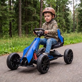 HOMCOM Elektrický Go-Kart pro Děti ve Věku 3-8 Let s 12V Baterií - Nastavitelná Rychlost 3-5 km/h a Bezpečnostní Pás - Nosnost 30 kg pro Venkovní Pou…