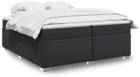 Box spring postel s matrací černá 200x200 cm umělá kůže 3285225