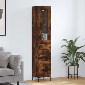 vidaXL Skříň highboard 34,5 x 34 x 180 cm kompozitní dřevo [3199239] Barva: kouřový dub