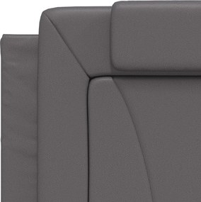 Postel Viana s matrací šedá 90 x 200 cm umělá kůže 3208771