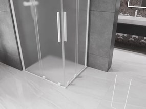 Mexen Velar Duo, sprchový kout s posuvnými dveřmi 90 x 80 cm, 8mm sklo námraza, bílá matná, 871-090-080-32-20