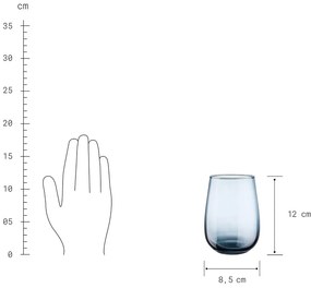 Butlers CALICO Sklenice na vodu 590 ml - modrá