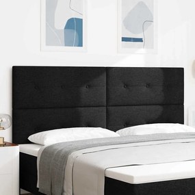 Výškově nastavitelné čelo postele s čelo Černý 200 cm textil 3337862