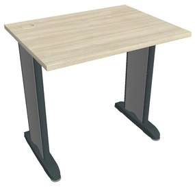 Stůl pracovní rovný 80 cm hl. 60 cm - Hobis Flex FE 800 Dekor stolové desky: akát, Barva nohou: černá