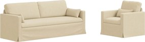 Set pohovek 2 ks Krémová textil 3407586