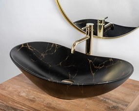 REA Royal Marble 60 umyvadlo na desku, 61 x 36 cm, černá, REA-U7478