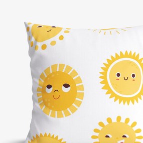 Goldea dětský bavlněný povlak na polštář - usměvavá sluníčka 45 x 45 cm