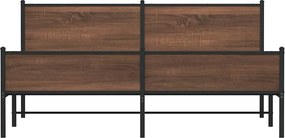 Kovový rám postele bez matrace hnědý dub 183 x 213 cm 3301416