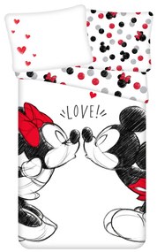Jerry Fabrics Dětské bavlněné povlečení – Mickey a Minnie Love 04 140x200/70x90 cm
