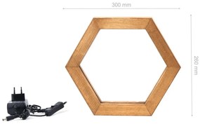 Stolní LED lampa Hexagon hnědá