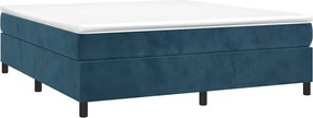 Rám postele s boxspringem tmavě modrý 160x200 cm samet 3121130