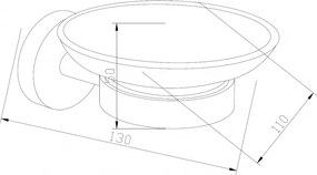 Mexen příslušenství, LOFT držák na mýdlo, chrom, 7012639-00