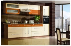 Nábytek Elegance Kuchyňská linka RELY 120cm=spodní 80cm dřezová,spodní 40 cm 3x zásuvka,horní 80cm plná dvířka,horní 40cm prosklená,pracovní deska120cm.  LTD lamino