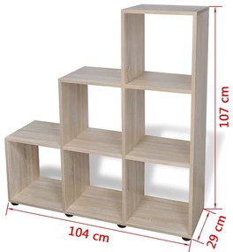 vidaXL 242553 Marketos Staircase Bookcase/Display Shelf 107 cm Oak