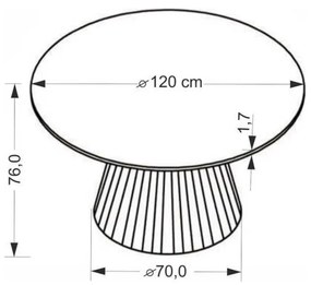 Jídelní stůl Pireus 120 cm travertin/ořech