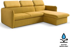 Malá sedací souprava SLIM | 235x179 cm | PRAVÁ | žlutá | rozkládací + úložný prostor | VÝPRODEJ Z PRODEJNY