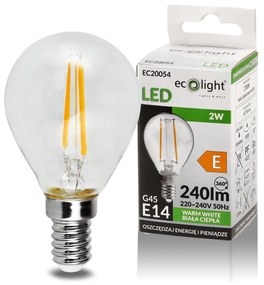 ECOLIGHT LED žárovka E14 2W teplá bílá