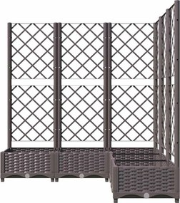 Zahradní truhlík s treláží hnědý 120 x 120 x 121,5 cm PP 318266