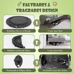 Costway Φ110 cm Skládací mini trampolína s výškově nastavitelným madlem dětská
