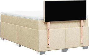 Box spring postel s matrací krémová 120x200 cm textil 3285853