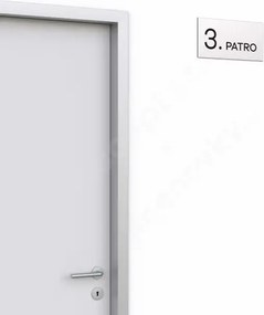 ACCEPT Označení podlaží "3. PATRO" - stříbrná tabulka - černý popis