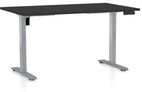 Výškově nastavitelný stůl OfficeTech B, 120 x 80 cm, šedá podnož, černá