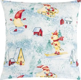 Bellatex Povláček bavlněný vánoce 40x40 cm Skřítek na bruslích