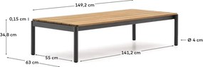 Zahradní konferenční stolek z teakového dřeva 63x149 cm Sorells – Kave Home