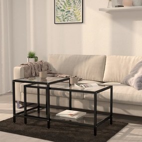 Čajové stolky 2 ks tvrzené sklo průhledné 331613