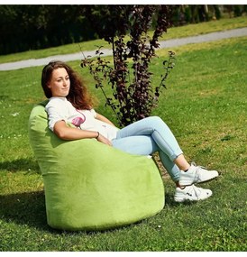 Sedací vak hruška semišová zelená EMI