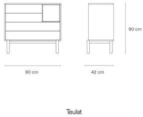 Komoda corvo krémová 40 x 90 cm MUZZA