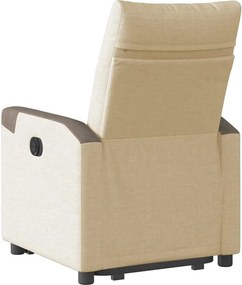 Zvedací polohovací křeslo krémové textil 3324093