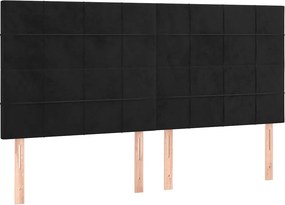 Čelo postele černé 180x5x118/128 cm sametové 3116394
