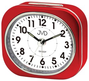 JVD Červený netikající tichý analogový budík JVD SRP8001.3