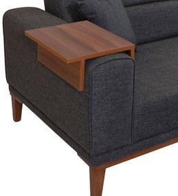 Hanah Home Pohovka LIONES s odkládacím stolkem antracitová 223 cm