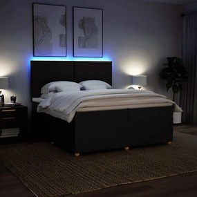 Box spring postel s matrací černá 200x200 cm textil 3294458