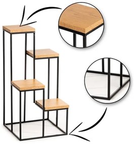 Stojan na květiny KASKADA 70x34 černá/hnědá