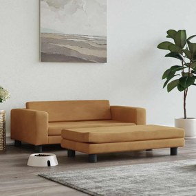 vida Pelíšek pro psa s prodlužovacím dílem hnědý 100x50x30 cm samet 172024