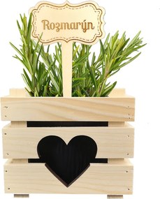 AMADEA Dřevěný zápich - cedulka na bylinky Rozmarýn, výška 20 cm, český výrobek