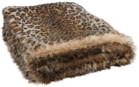 Chlupatá hnědá leopardí deka Cutie- 130*180*1 cm