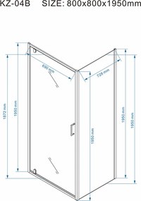 BPS-koupelny Čtvercový sprchový kout HYD-SK04B 80x80 chrom/transparent + vanička HYD-SSV-ST02A černá