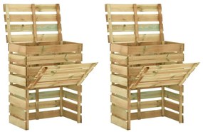 Laťkový zahradní kompostér 2 ks 80 x 50 x 100 cm borovice 3078136